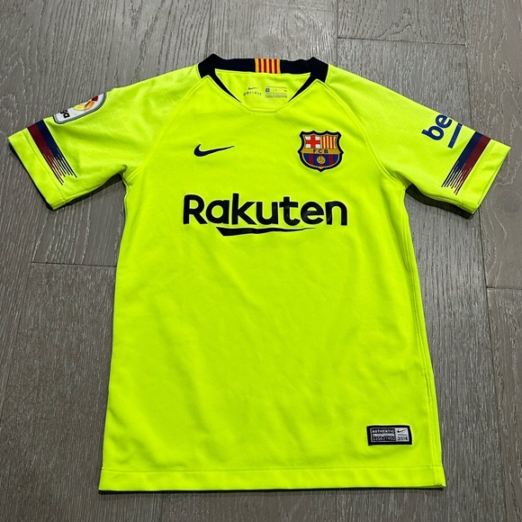 Nike | Shirts & Tops | Nike Boys Fc Barcelona Football Soccer Jersey S Small 9 Volt | Poshmark